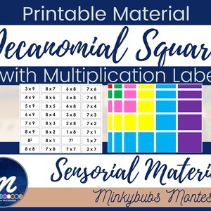Decanomial Squares Printable With Equations Blackline and Colour ...