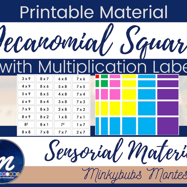 Montessori Decanomial Square - Etsy
