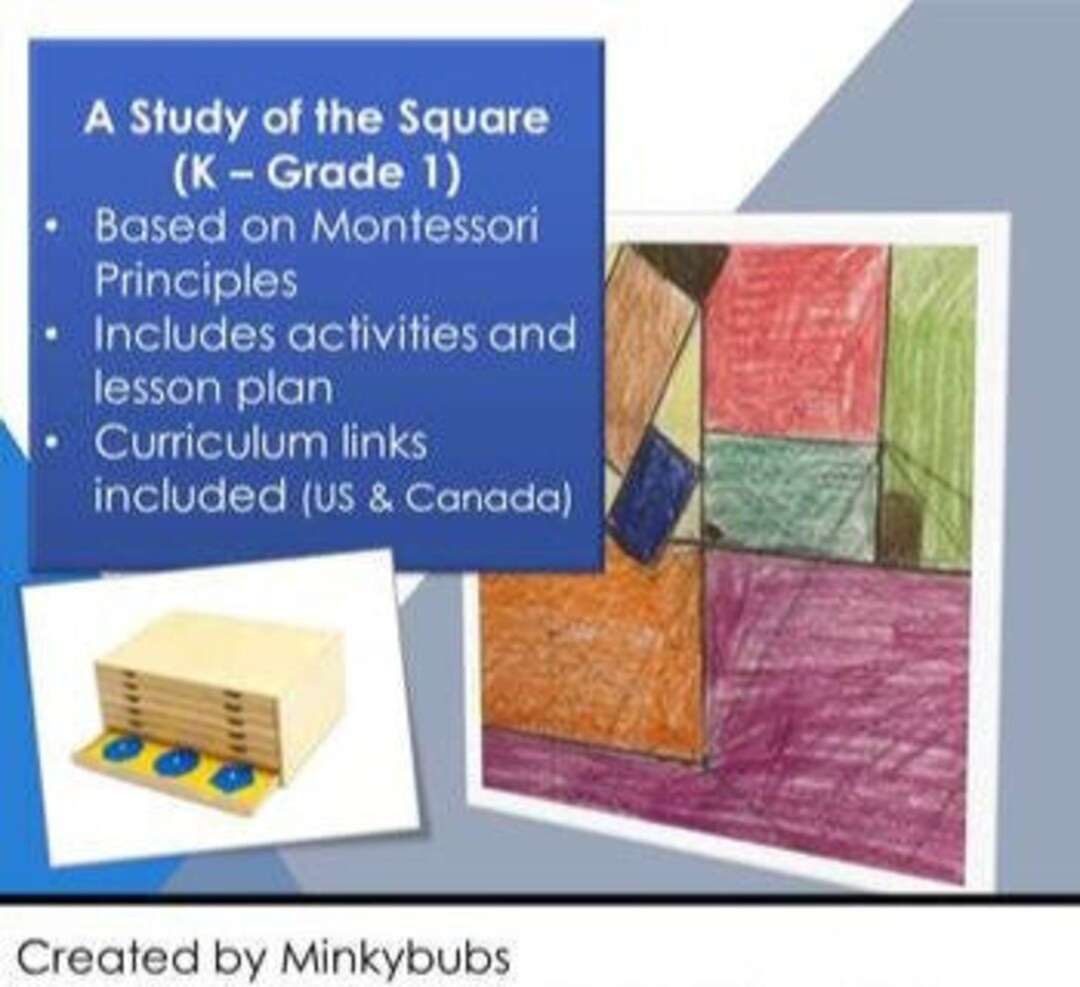 Geometry Introduction to the Square Lesson Plan Montessori K - 1st ...