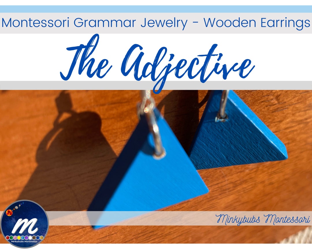 Montessori Jewelry Grammar Symbols Adjective Earrings - Etsy