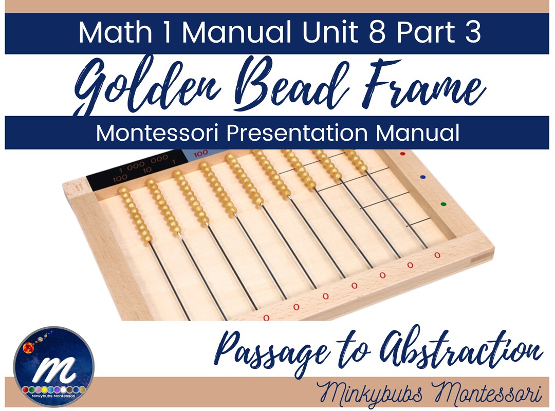 Flat Golden Bead Frame Montessori Math 1 Manual Abstraction Unit 8 Part ...