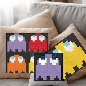 Pacman Ghost Quilt Block 1 Foundation Paper Piecing 16x16 - Etsy