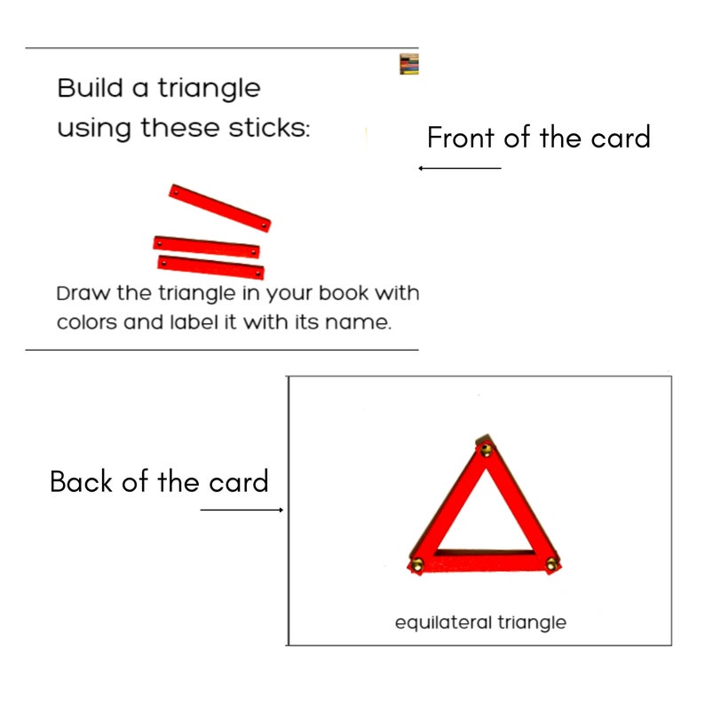 Geometry Stick Command Cards Level 2 Build and Name Triangles - Etsy