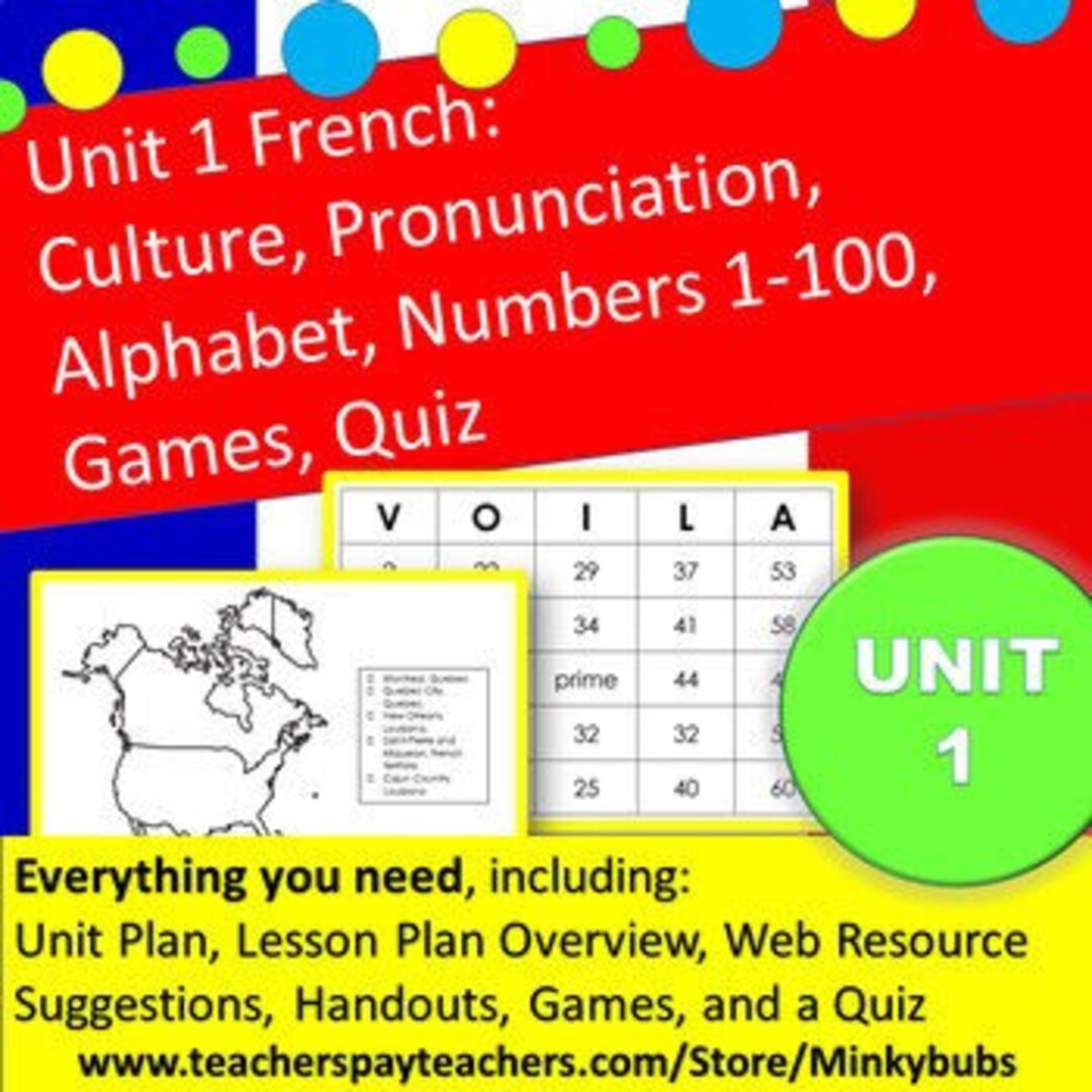 French Unit Plan Including Resources Beginner Unit 1 - Etsy