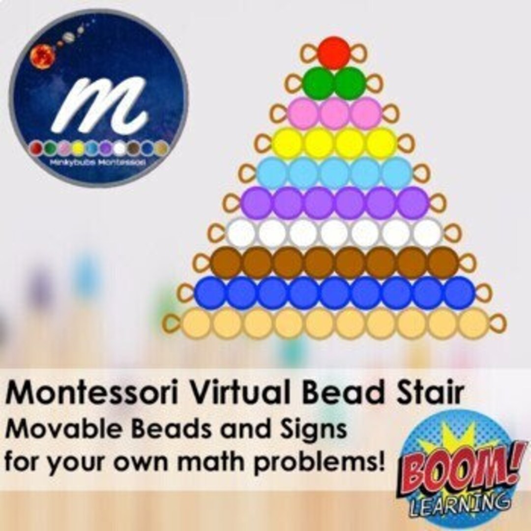 Montessori Math Virtual Bead Stair Material Bead Bars Simple Facts BOOM ...