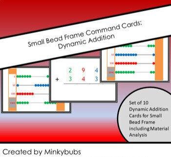 Small Bead Frame Command Cards Montessori Dynamic Addition and Material ...