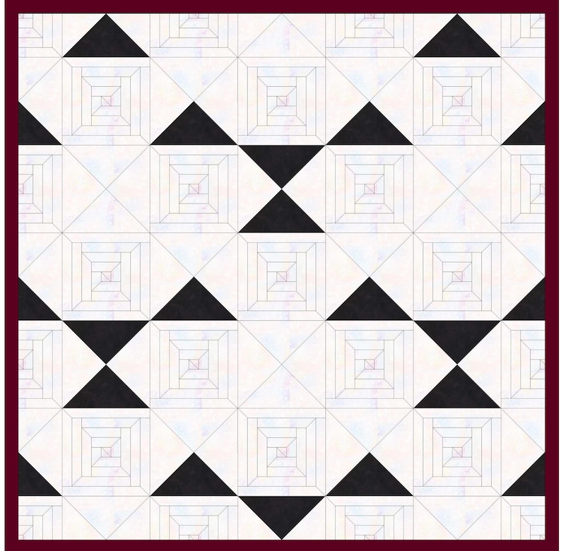 Square and Diamonds Strip Quilt Block Foundation Pieced Digital ...