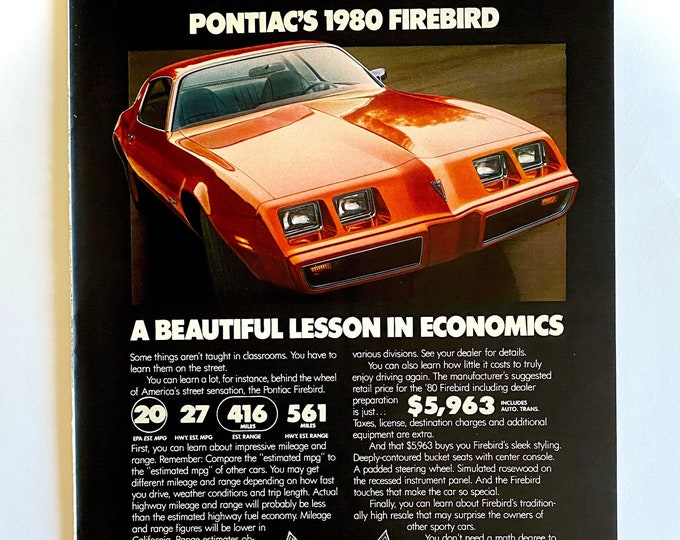 1980 Pontiac Firebird Advertisement, Life Magazine - Etsy