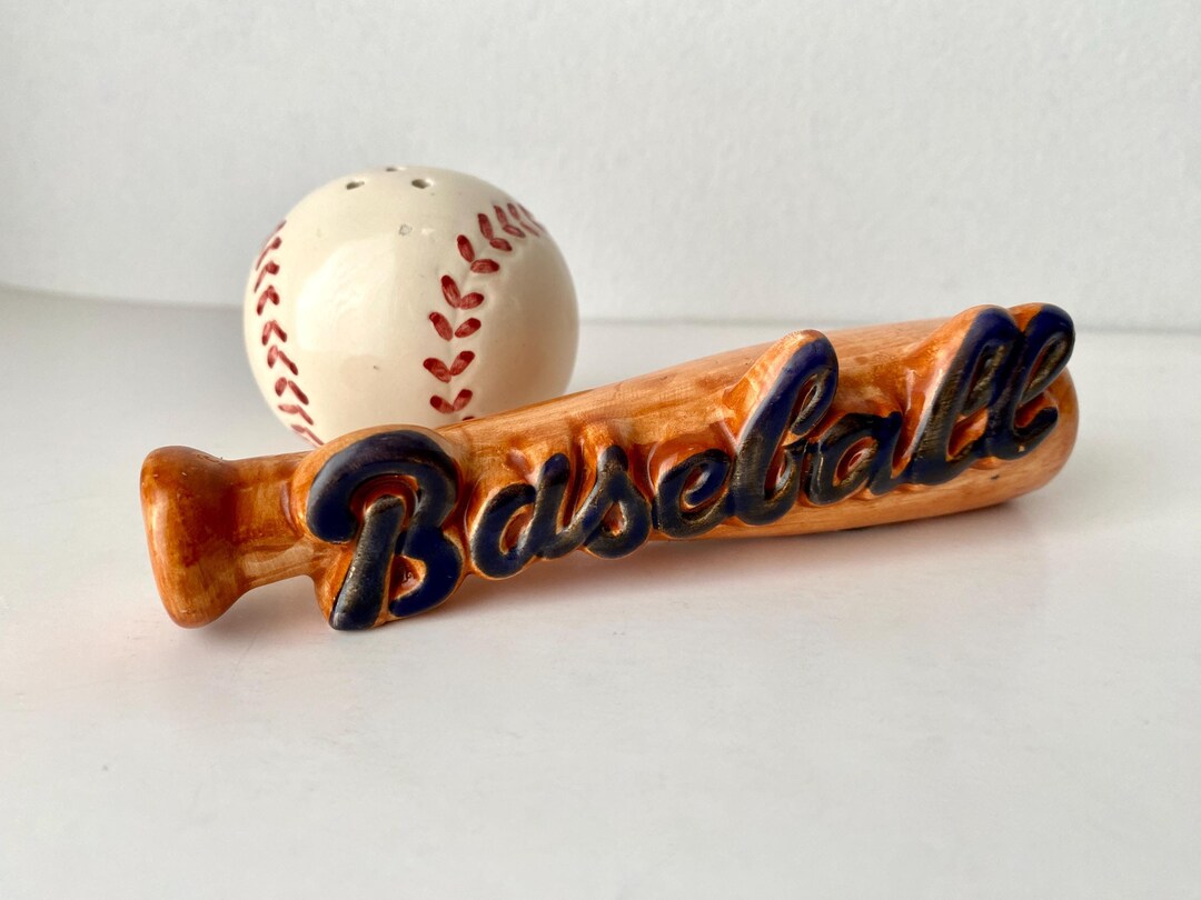 Vintage Salt and Pepper Shaker Set, Baseball Bat and Ball Set - Etsy