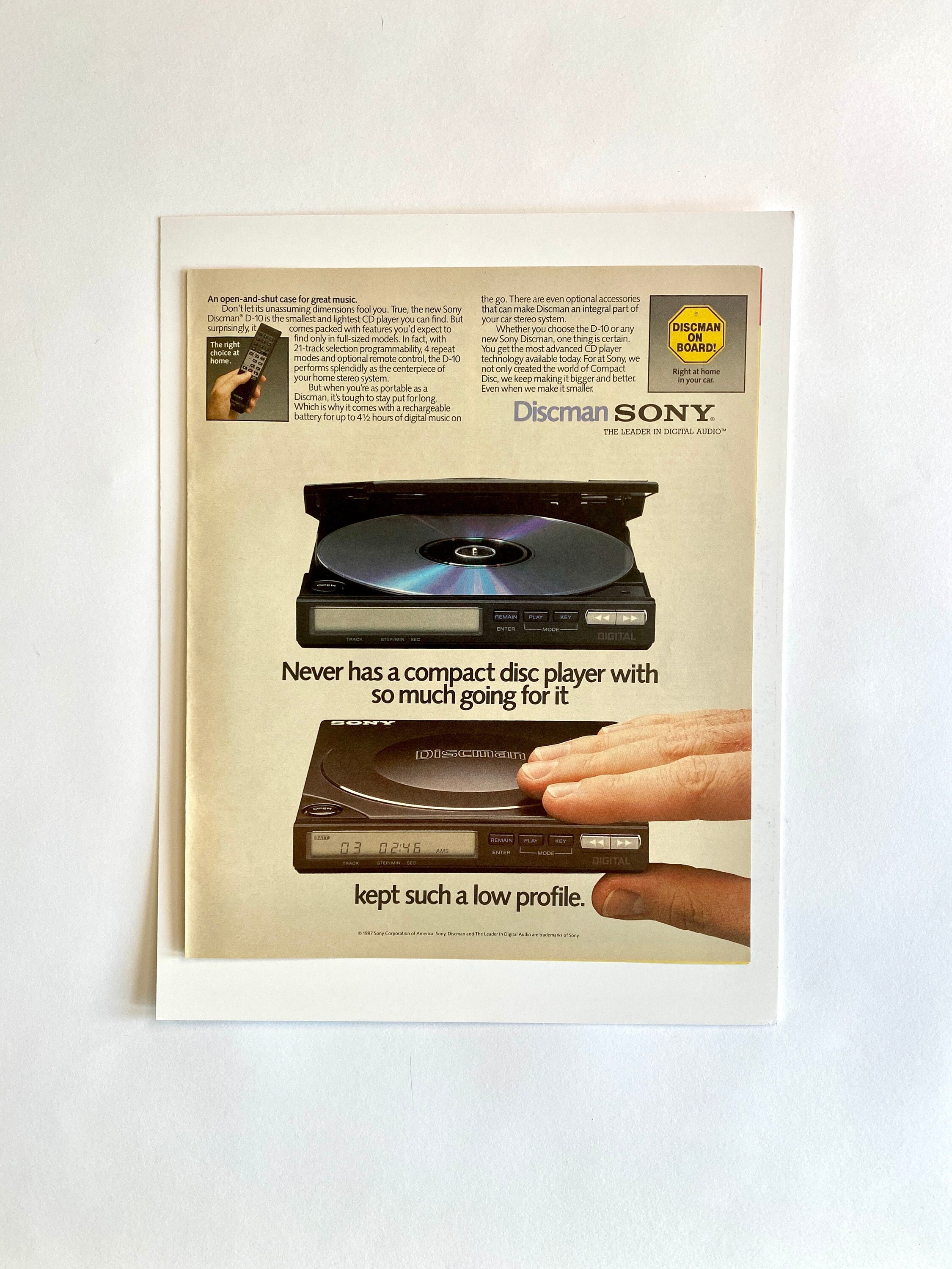 1987 Sony Discman Ad, 80s Music, CD Player Ad, Rolling Stone Magazine ...