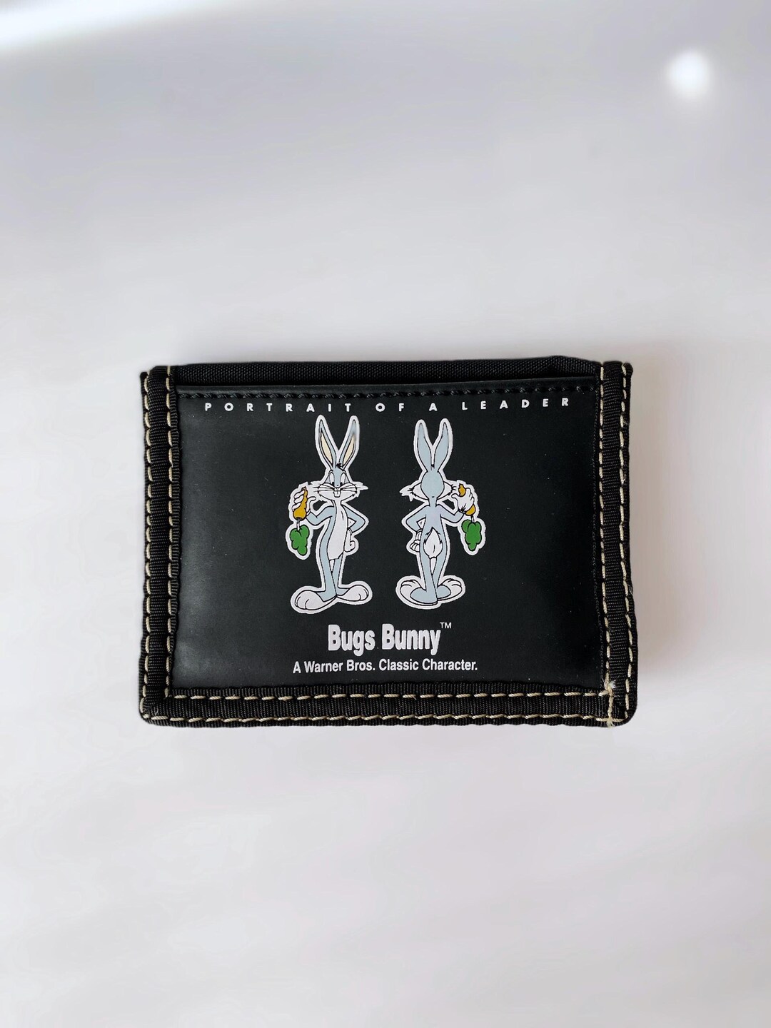 90s Bugs Bunny Wallet, Black Canvas Trifold, Looney Tunes, Warner ...