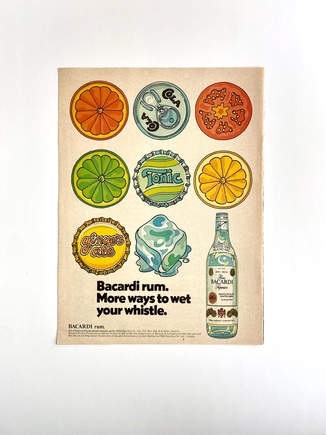 1978 Bacardi Rum Ad, the City Magazine, Toronto Star Ad, Retro Bar ...