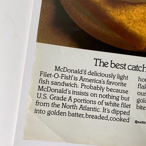 1979 Mcdonald's Filet-o-fish Ad, Retro Fast Food Ad, Mid Century ...