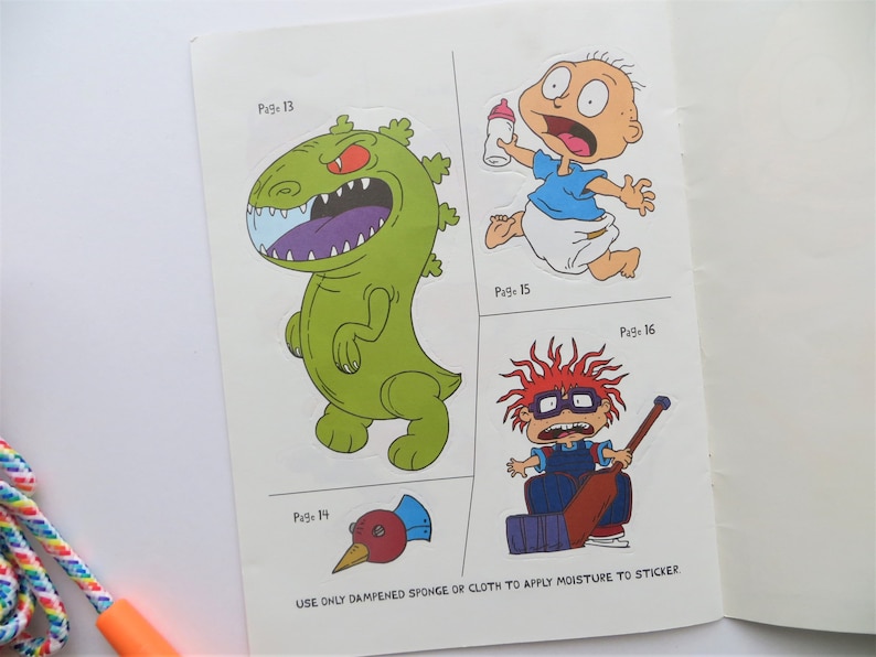 1997 Rugrats Coloring Book, Rugrats Stickers, Nickelodeon, Gift for ...