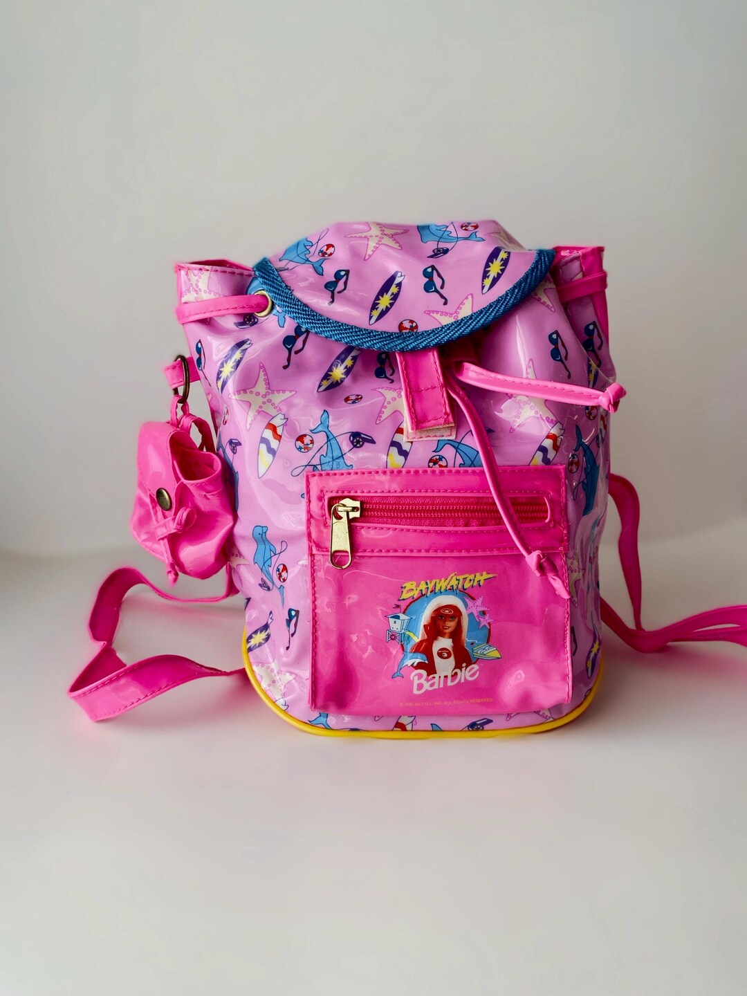 1995 Baywatch Barbie Backpack, Mini Pink Vinyl Backpack, Barbie Bag - Etsy