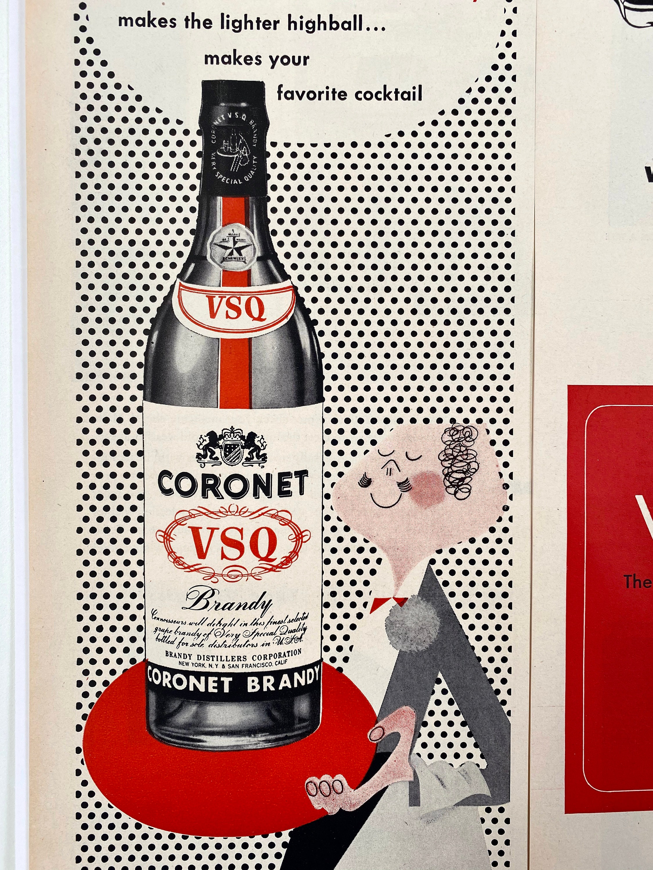 1940s Coronet Brandy Ad Veedol Motor Oil Ad Bar Decor | Etsy