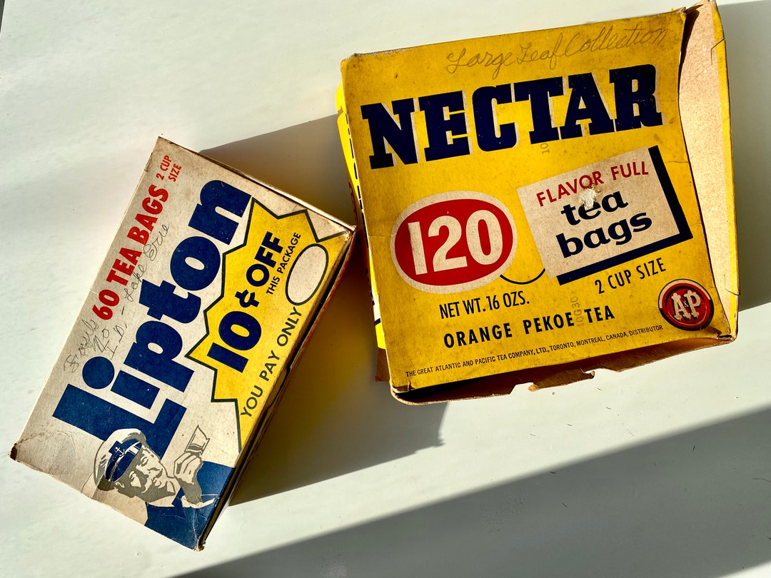 1940's Lipton Tea and Nectar Tea Box Set, Americana Atomic Kitchen, Tea ...
