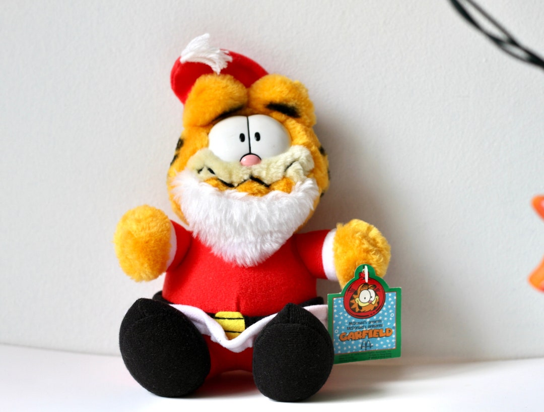 1990 Garfield Santa Plush Toy - Etsy