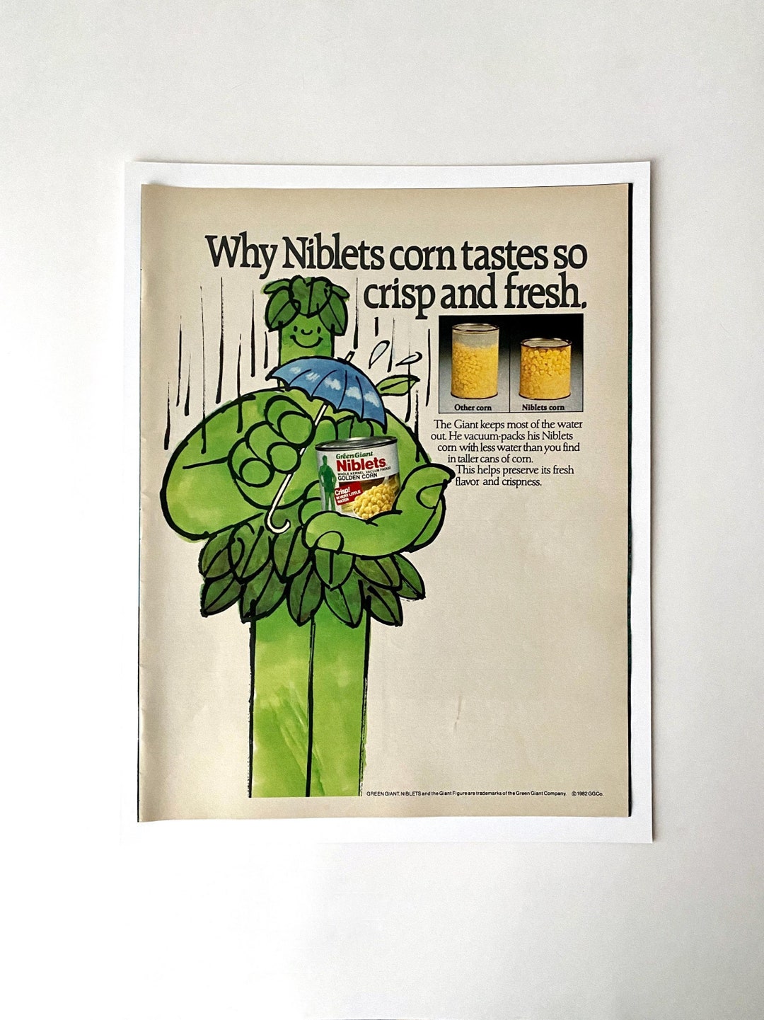 1982 Green Giant Corn Niblets Ad, 80s Vegetable Decor, Funny Kitchen ...