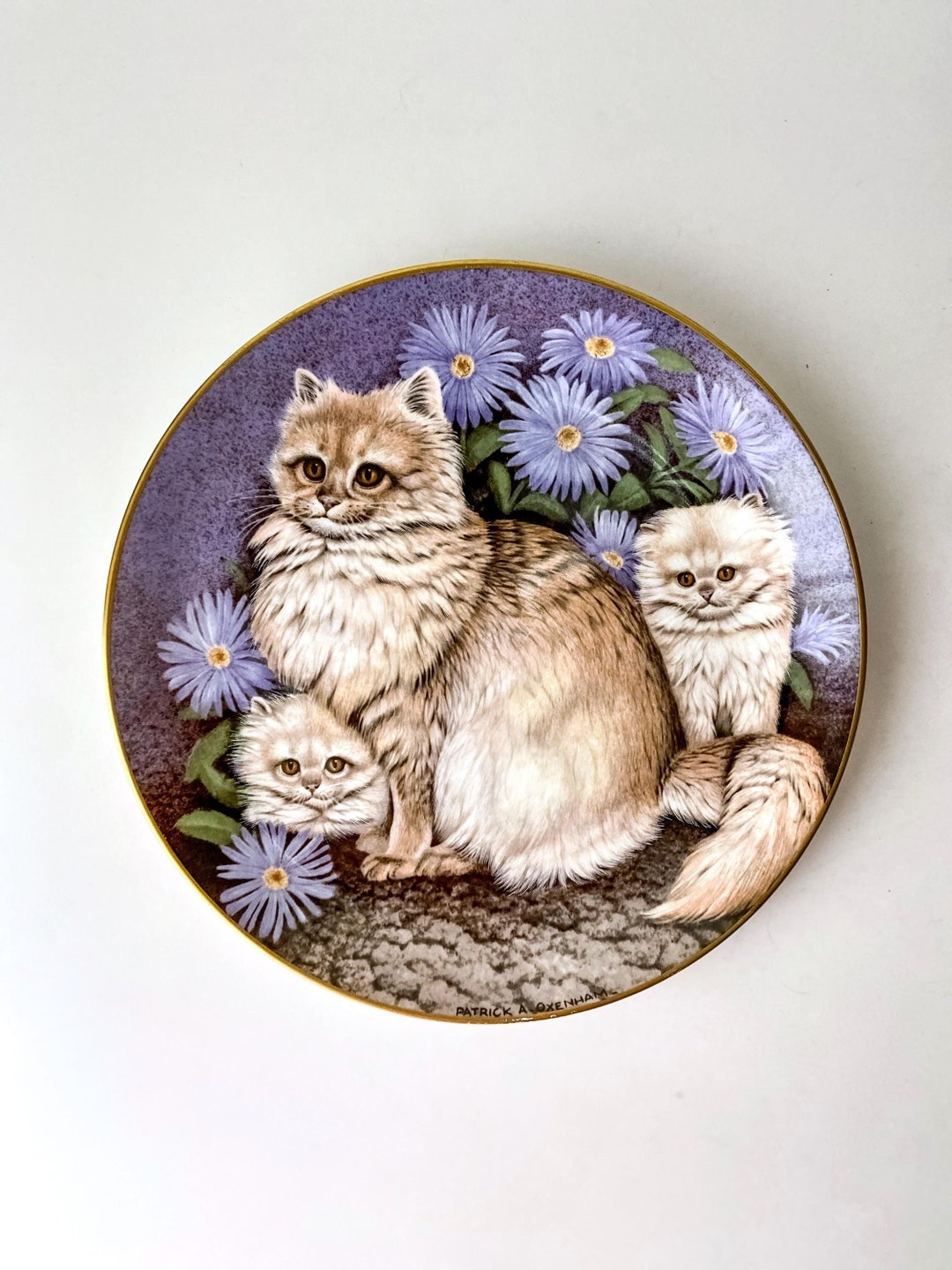 Vintage Long Haired Ladies Cat Plate, Royal Stafford Bone China ...