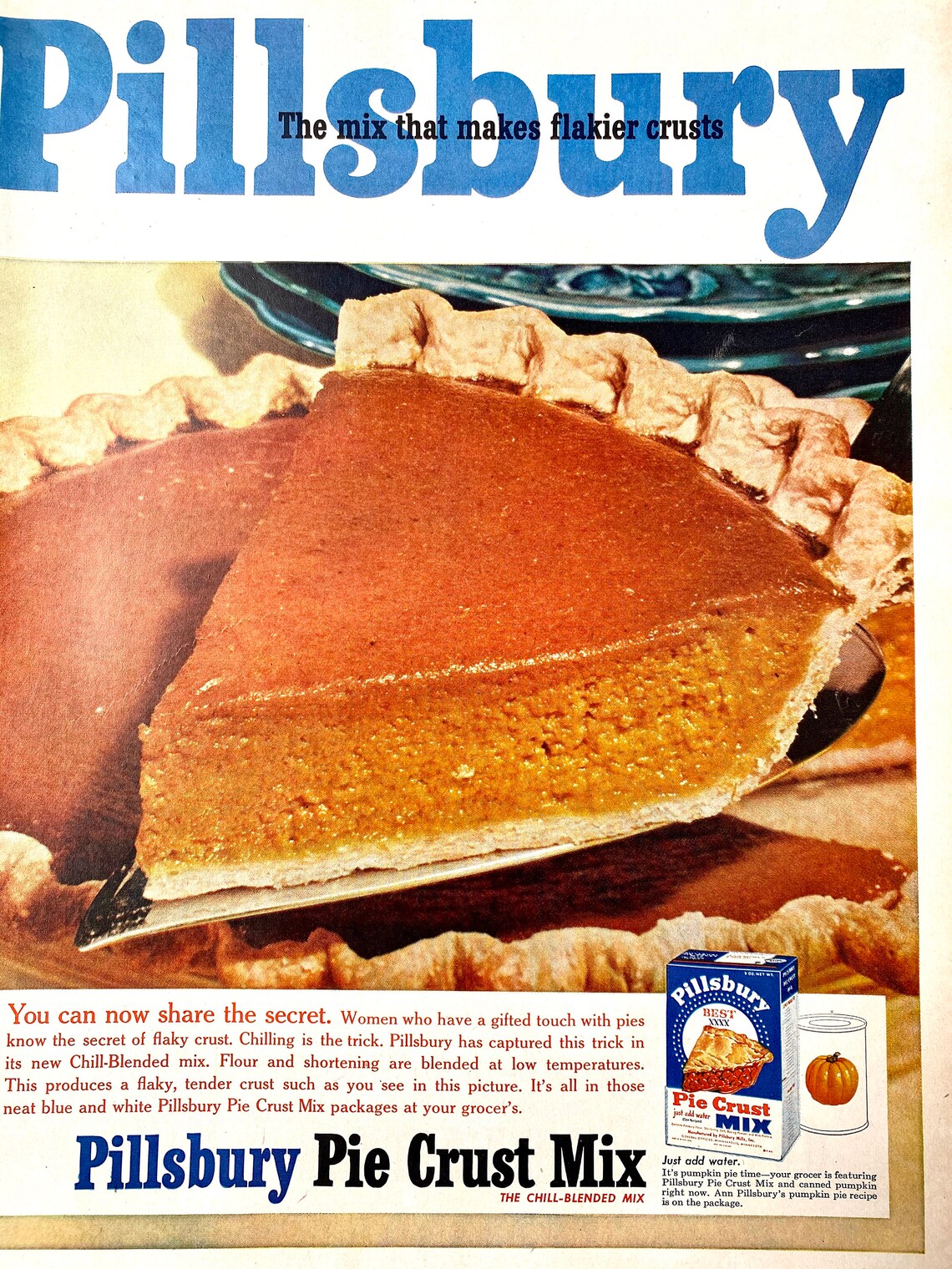 1951 Pillsbury Pie Ad Vintage Food Ad 1950s Kitchen Decor - Etsy