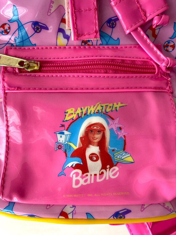 1995 Baywatch Barbie Backpack, Mini Pink Vinyl Backpa… - Gem