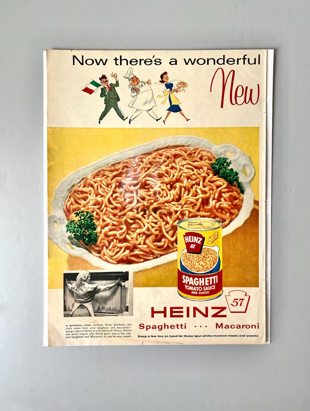 1950s Heinz Spaghetti Advertisement, Funny Retro Food Ads, Mid Century ...