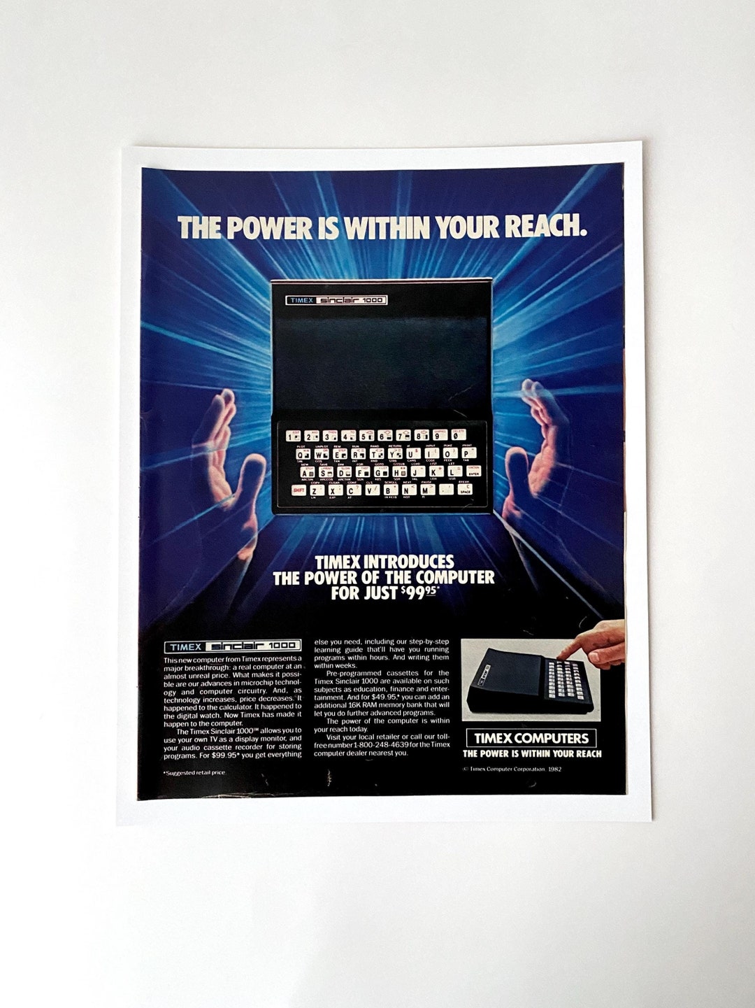 1982 Timex Computer Ad, 80s Retro Electronics Ad, Vintage Computer ...
