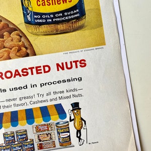 1963 Planters Nuts Ad, Peanuts Ad, Mr. Peanut Ad, Life Magazine, Made ...