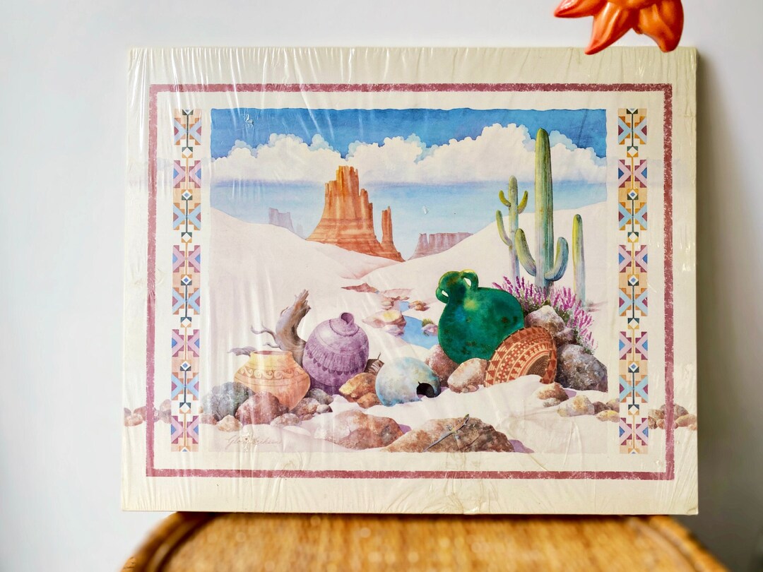 80s Gloria Eriksen Desert Cactus Wall Decor, Southwestern Pottery Art ...