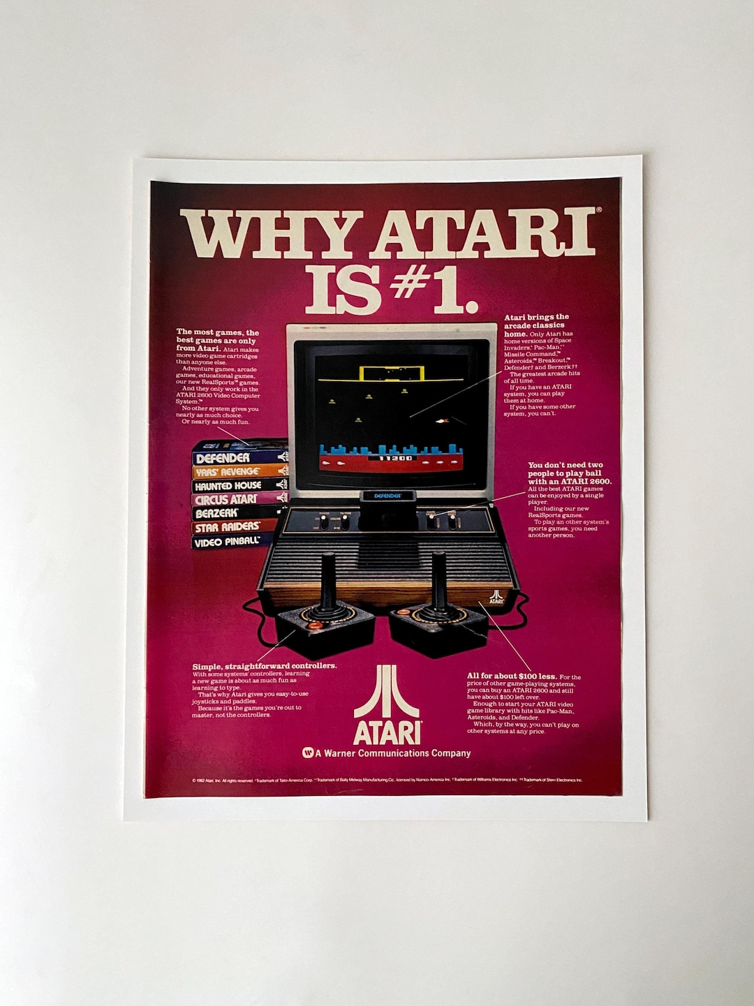 1982 Atari Advertisement, Atari Gaming Console Ad, Retro Gaming, Life ...