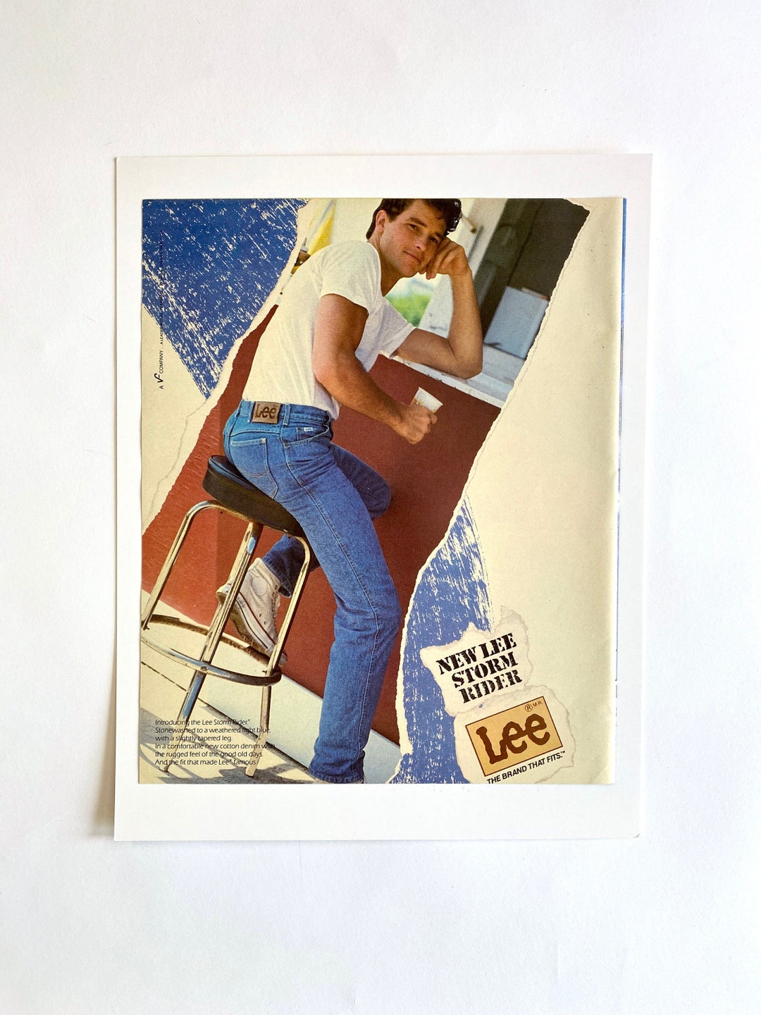 1986 Lee Denim Ad, Lee Storm Rider, Men's Jeans Ad, 80s Fashion Ad ...