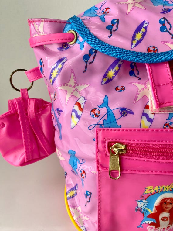 1995 Baywatch Barbie Backpack, Mini Pink Vinyl Backpa… - Gem