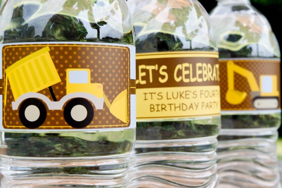 Items similar to Water Bottle Labels - Tonka Truck Collection on Etsy