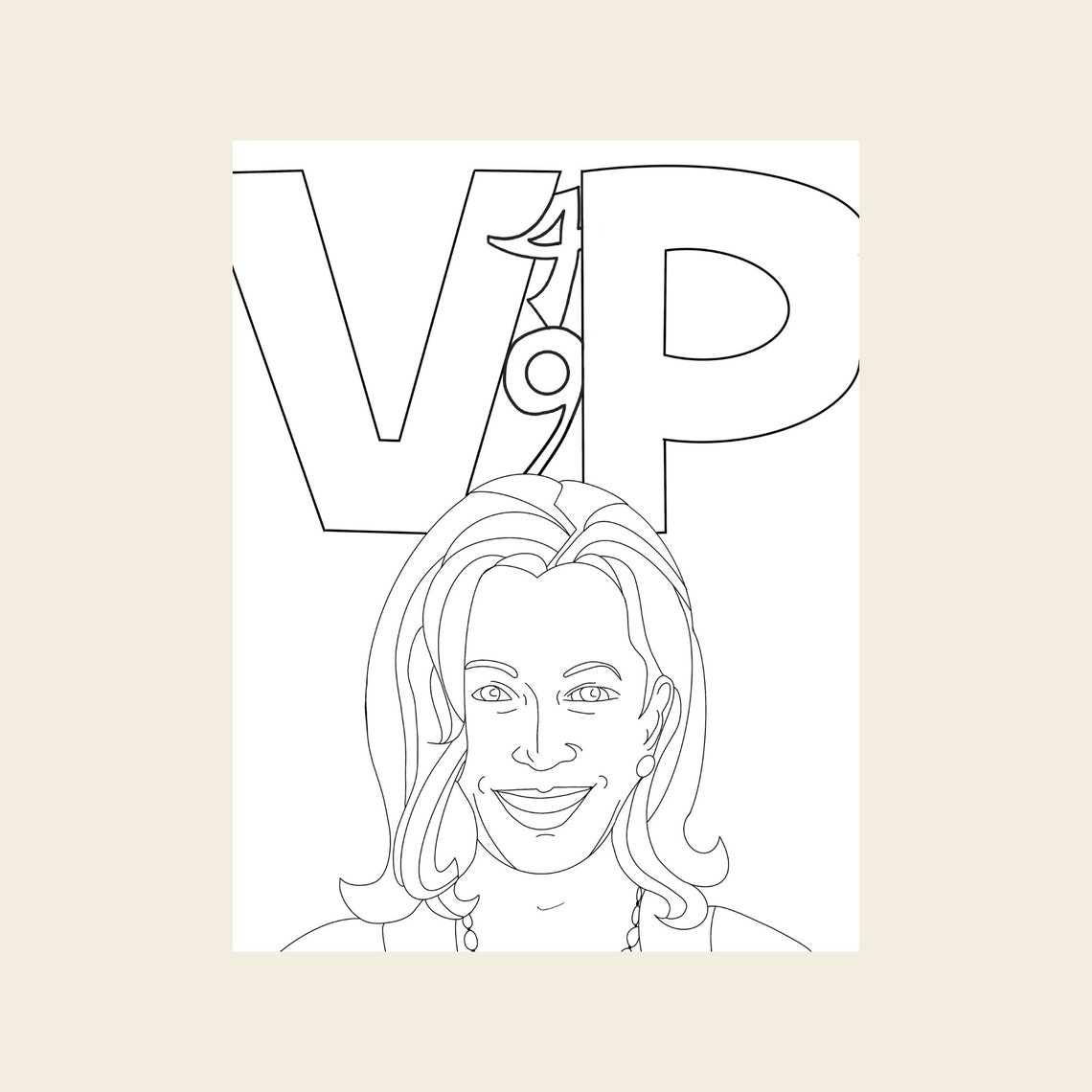 Kamala Harris Coloring Sheet INSTANT DOWNLOAD Madame Vice | Etsy