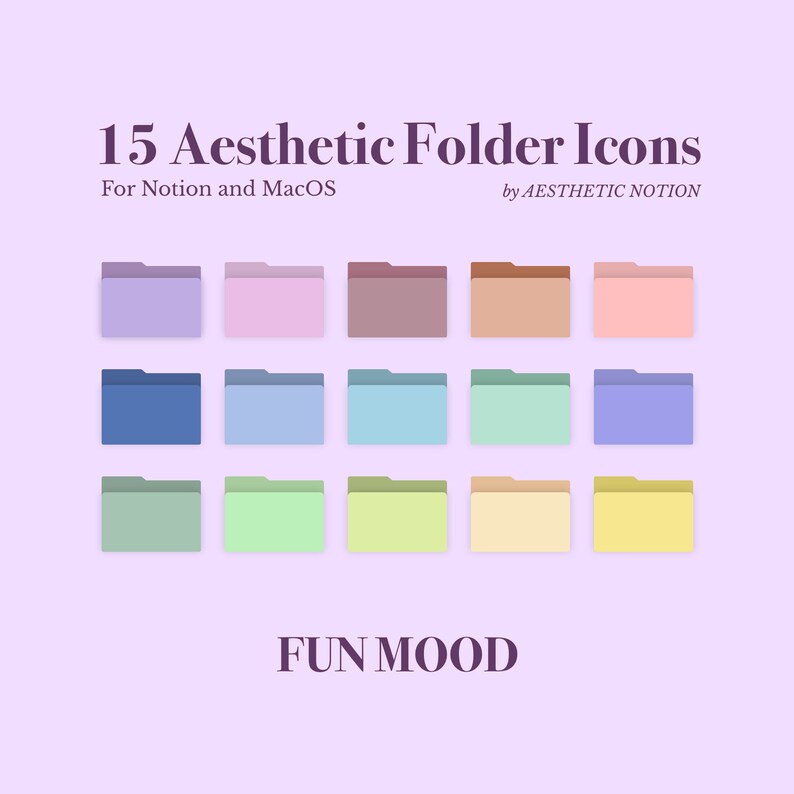 15 Desktop Icons Compatible W/ Macos and Notion Aesthetic | Etsy