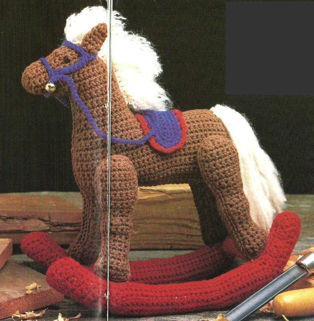 Adorable Rocking Horse Crochet Pattern Stuffed Toy 14 Inches, Vintage ...