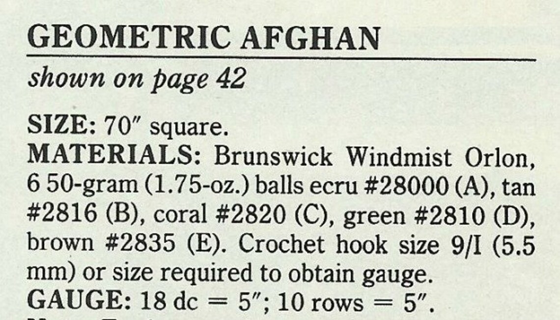 Crochet Geometric Afghan Pattern From the 1980's Crochet | Etsy
