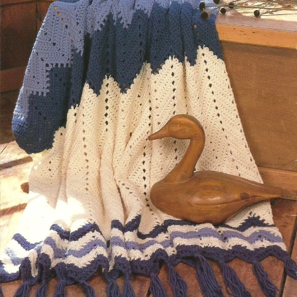 Blue Ripple Afghan - Etsy