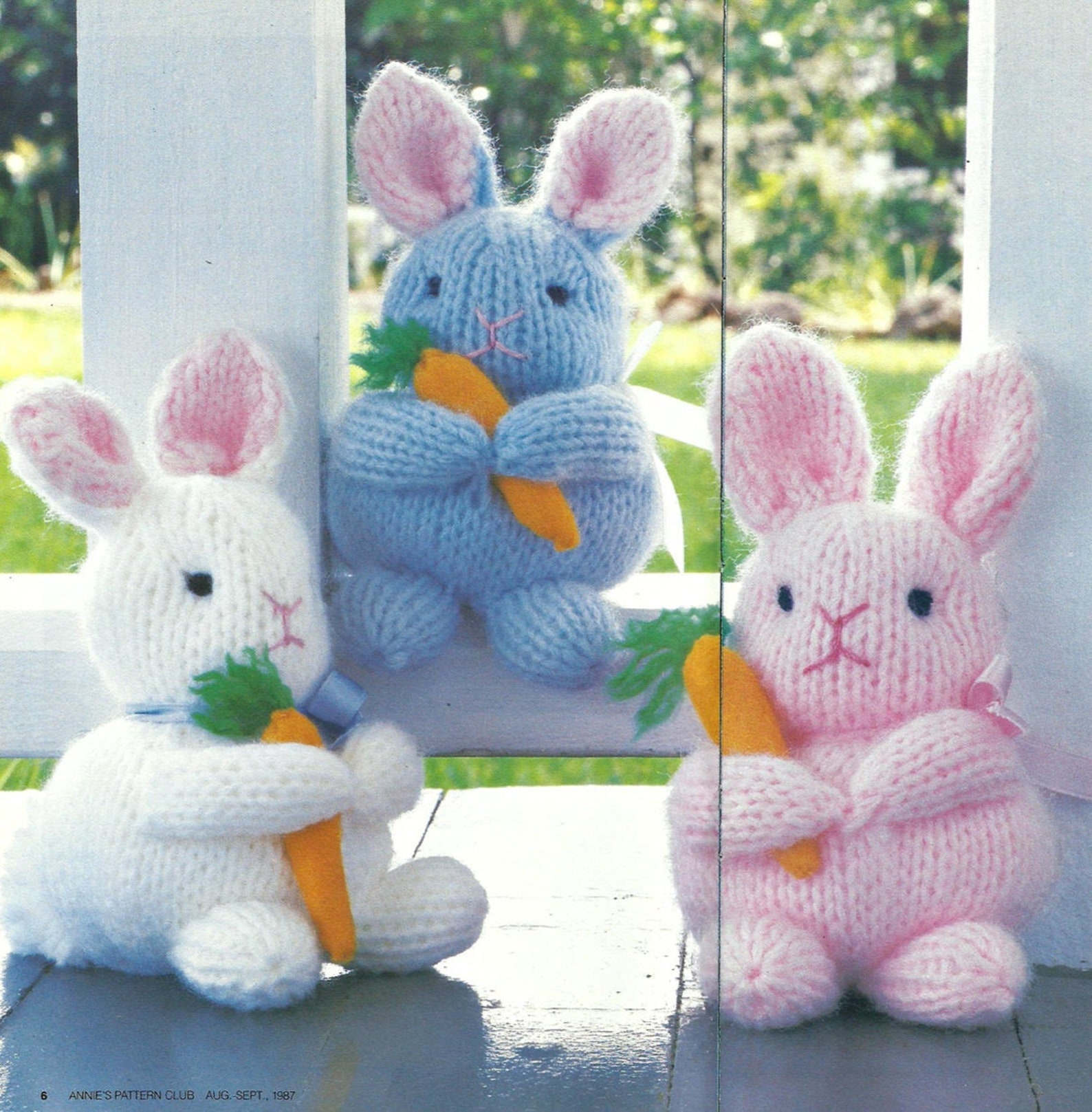 Adorable Knitted Bunnies Pattern Vintage 1987 Kids Toy - Etsy