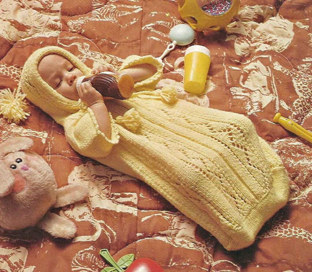 Little Baby Bunting Knitting Pattern, PDF Download 3 to 6 Months & 6 to ...