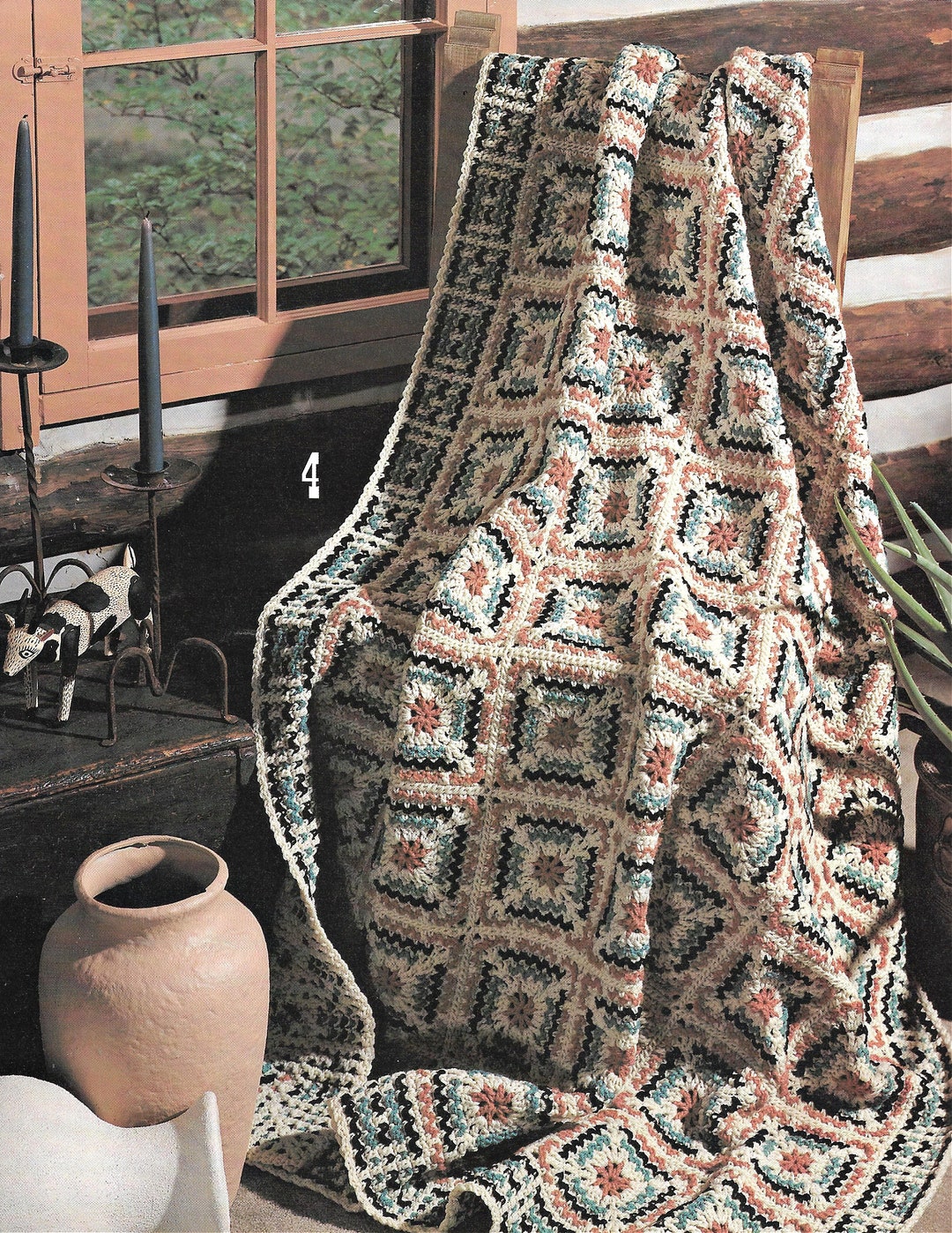 Tumbleweed Western Afghan Vintage Crochet Pattern Crochet Afghan ...