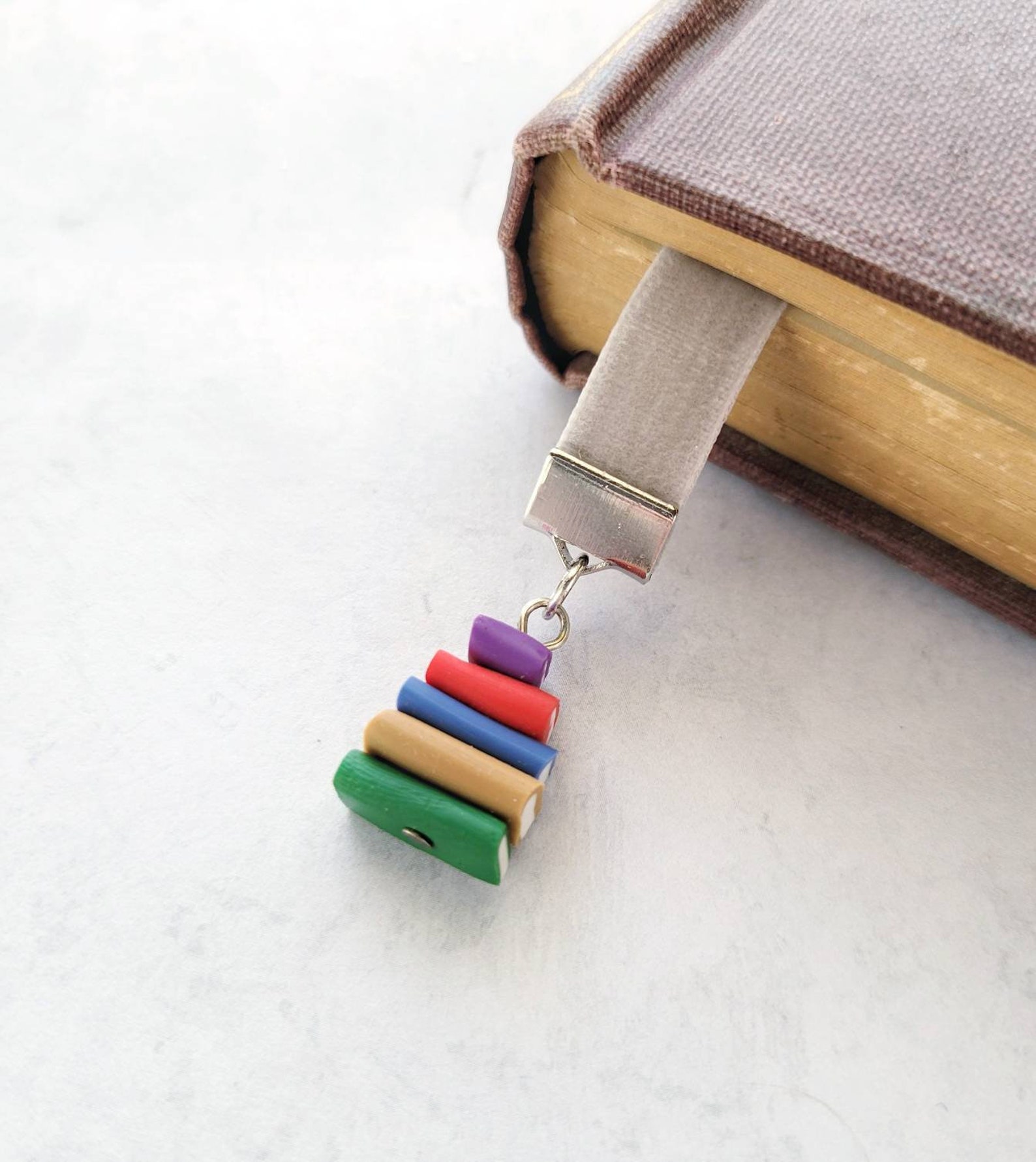 Chair and Stack of Books Velvet Ribbon Bookmark Fun Reading - Etsy
