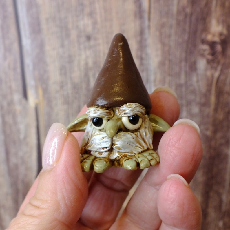Green Goblin Dwarf Troll Figurine Handcrafted OOAK Woodland Goblincore ...