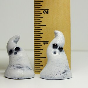 Pair of Hand Sculpted Halloween Ghost Figurines - Spooky Vintage Decor ...
