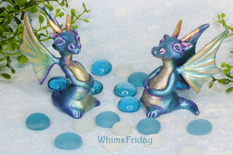 Cute Sea Dragon Sculpture Figurines, One of a Kind Clay Dragon ...