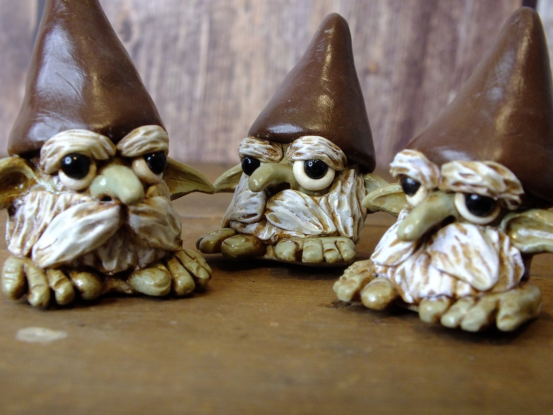 Green Goblin Dwarf Troll Figurine Handcrafted OOAK Woodland Goblincore ...