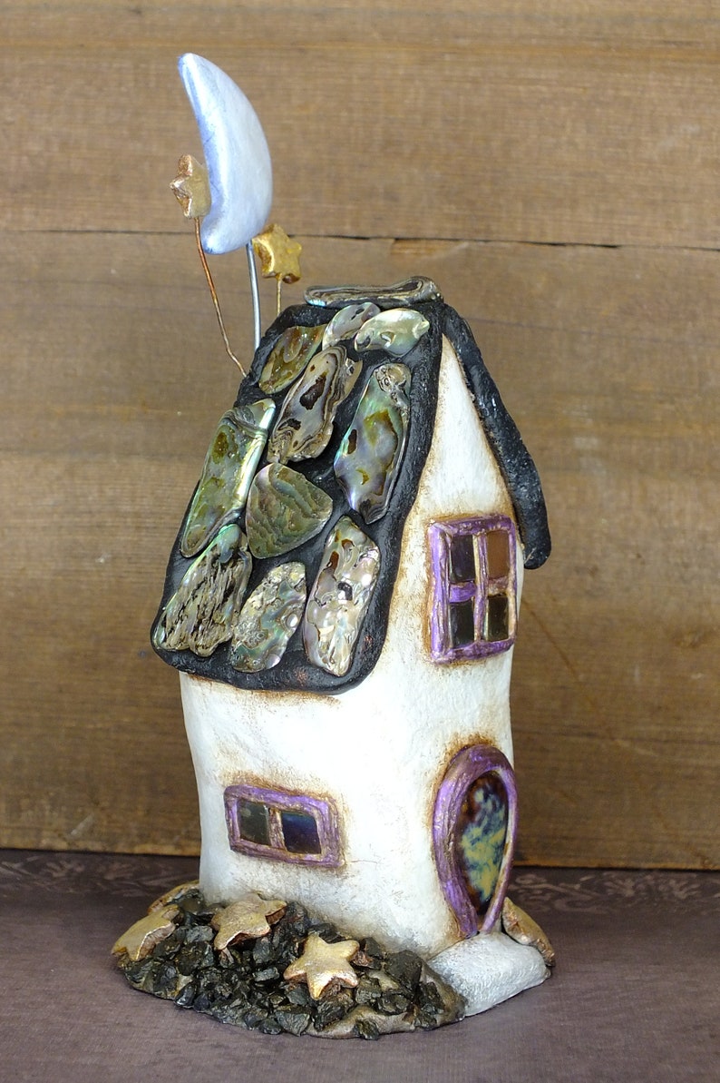 Moon and Stars Clay Cottage House - Handmade Whimsical Cottagecore Home ...