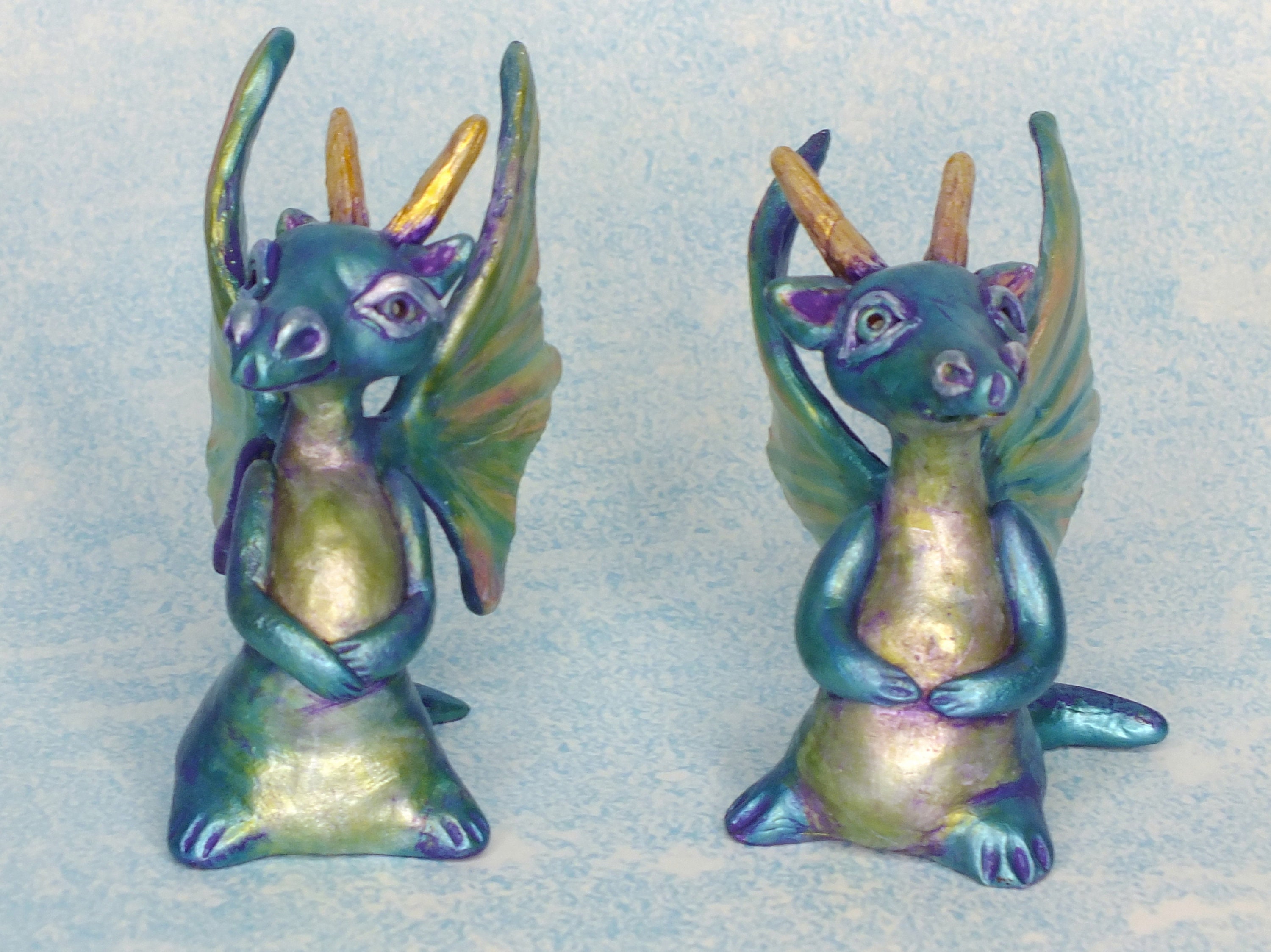 Cute Sea Dragon Sculpture Figurines, One of a Kind Clay Dragon ...