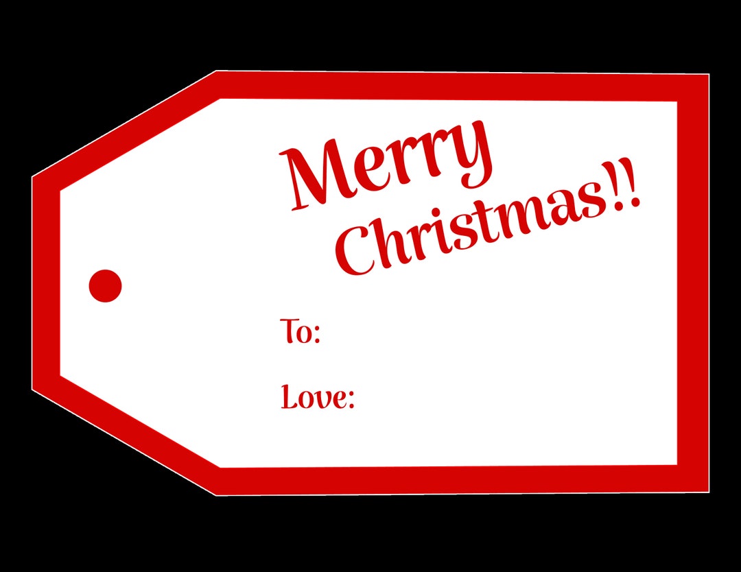 Giant Christmas Tag (download and Print) - Etsy